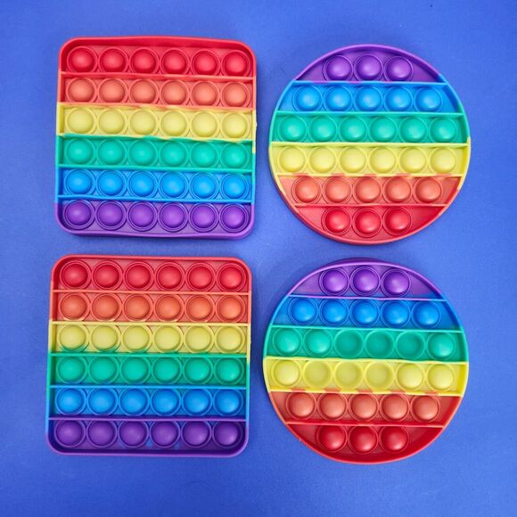 Unbranded | Other | Fidget Push Poppers 4 Pack Rainbow Popit Game ...